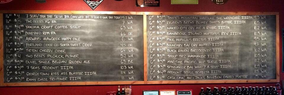 Menu at The Red Hot pub & bar, Tacoma, 6th Ave