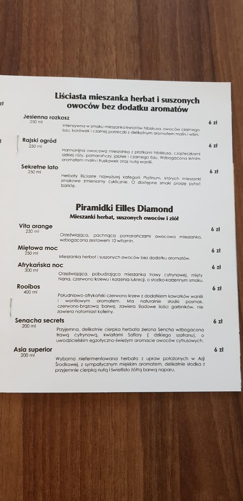 Menu at Kafka Cafe Nisko, Nisko