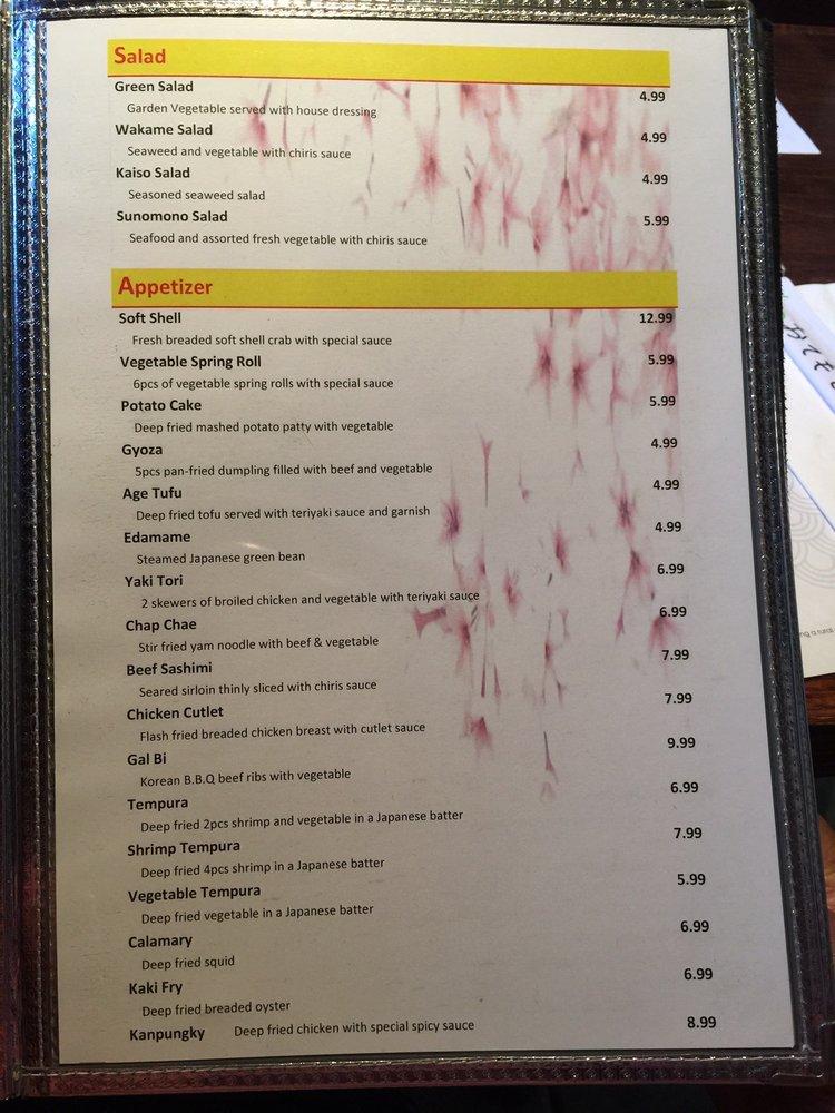 Menu at Inaka Japanese Restaurant, Caledon