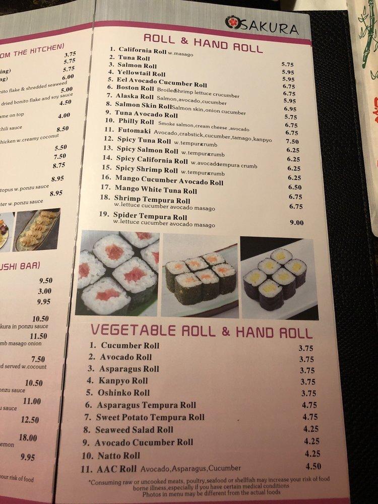 Menu at Sakura Sushi & Grill restaurant, Hilo, 200 Kanoelehua Ave