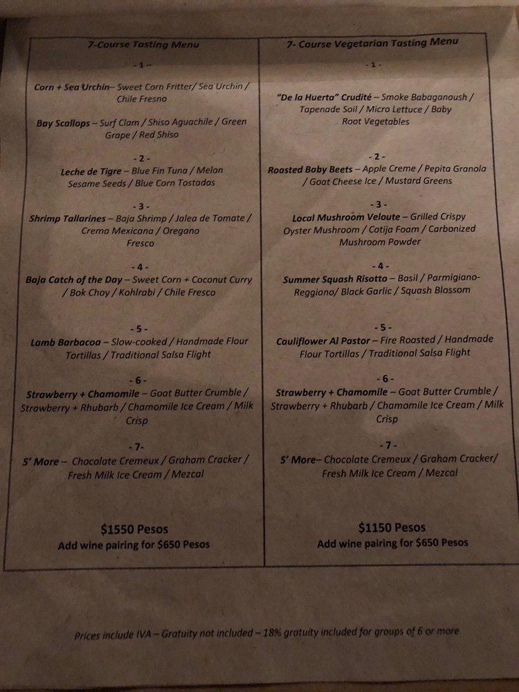 Menu at Animalón restaurant, Guadaloupe