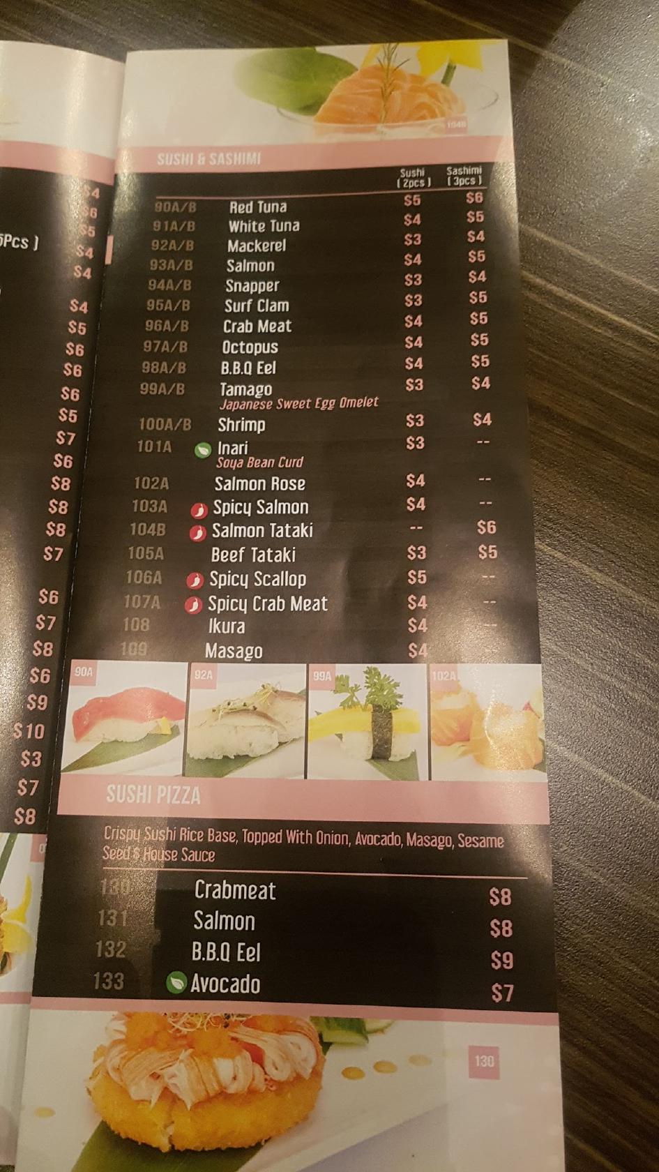 Menu at Cherry Blossom Sushi Bar, Guelph