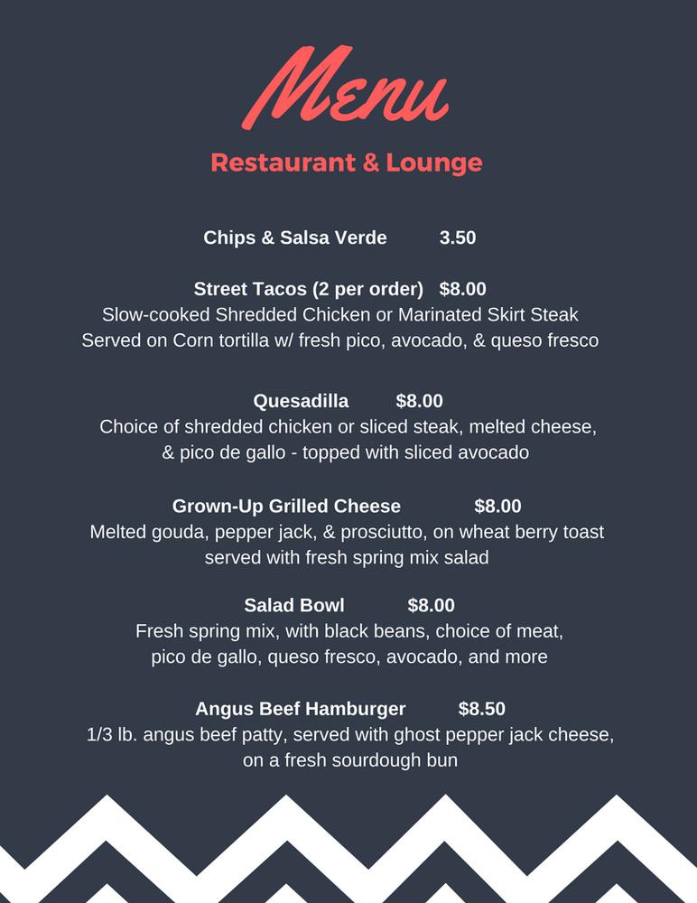 Menu at Float In pub & bar, New Braunfels