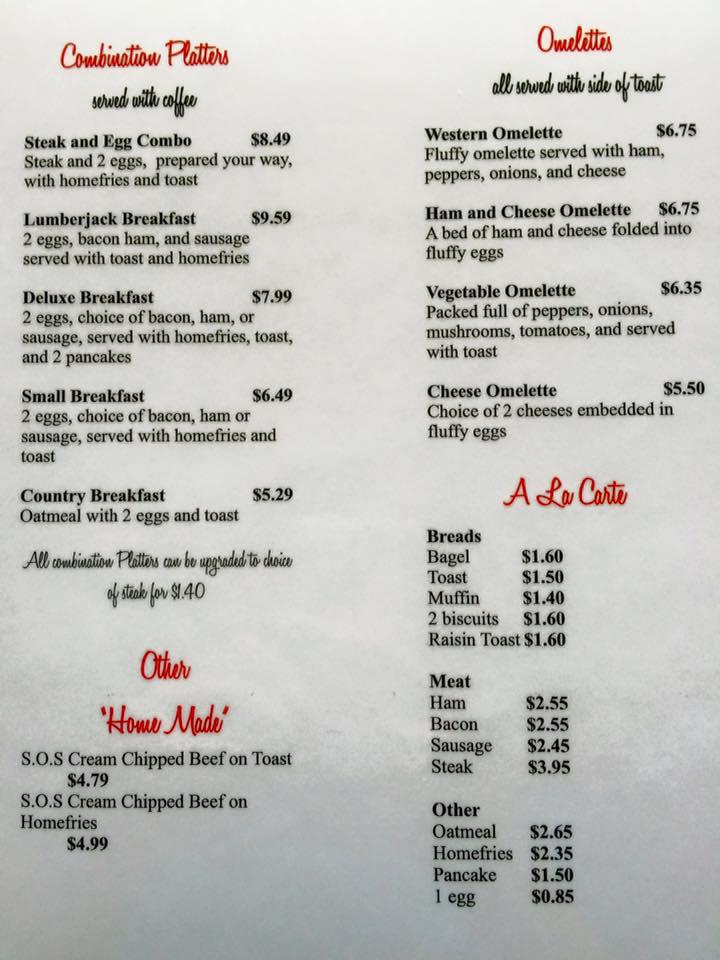 Menu at Old Canal Inn pub & bar, Hollidaysburg