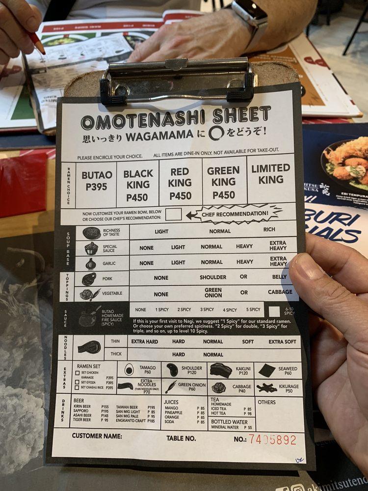 Menu at Ramen Nagi + Tendon Akimitsu restaurant, Pasig, Ground Floor ...