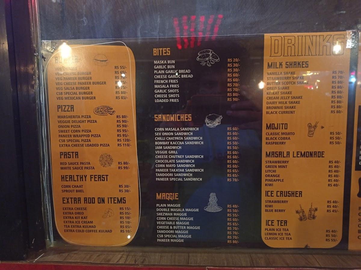 Menu at Chai sutta bar, Bardoli