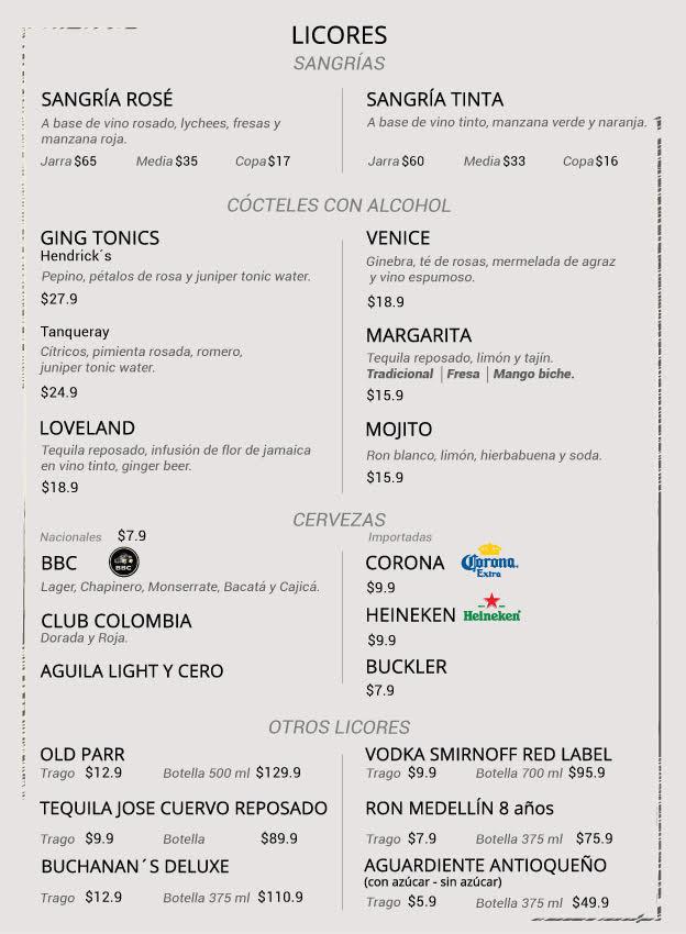 Menu at Denver Modern Grill restaurant, Medellín, Carrera 43A No. 1Sur ...