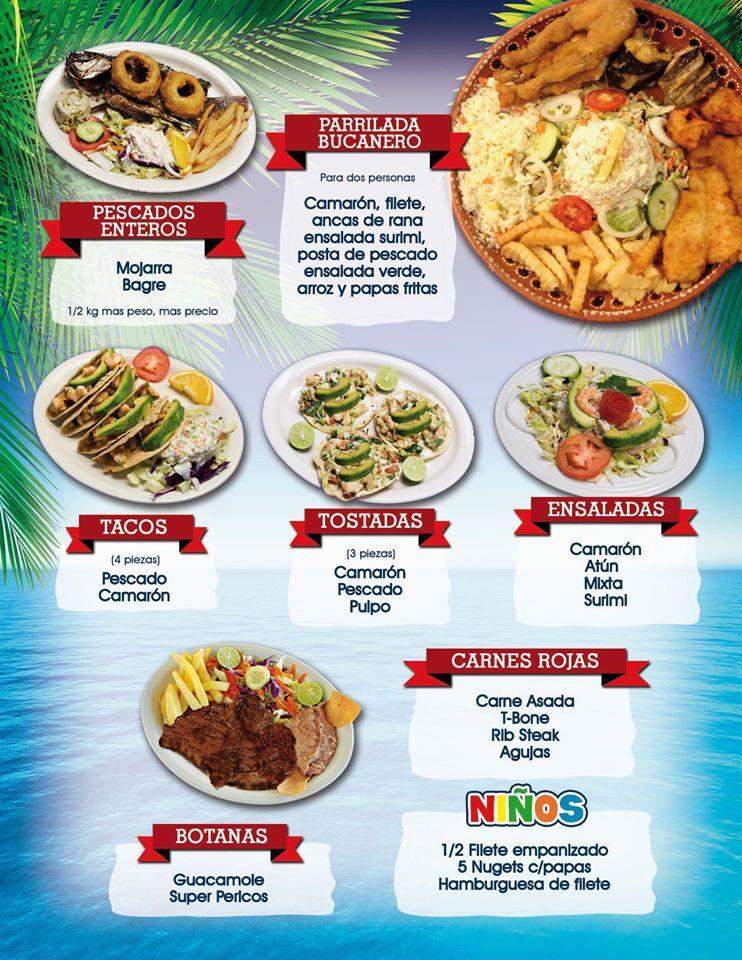 Carta de Mariscos el Bucanero y las Cazuelas Restaurante, Ciudad Acuña