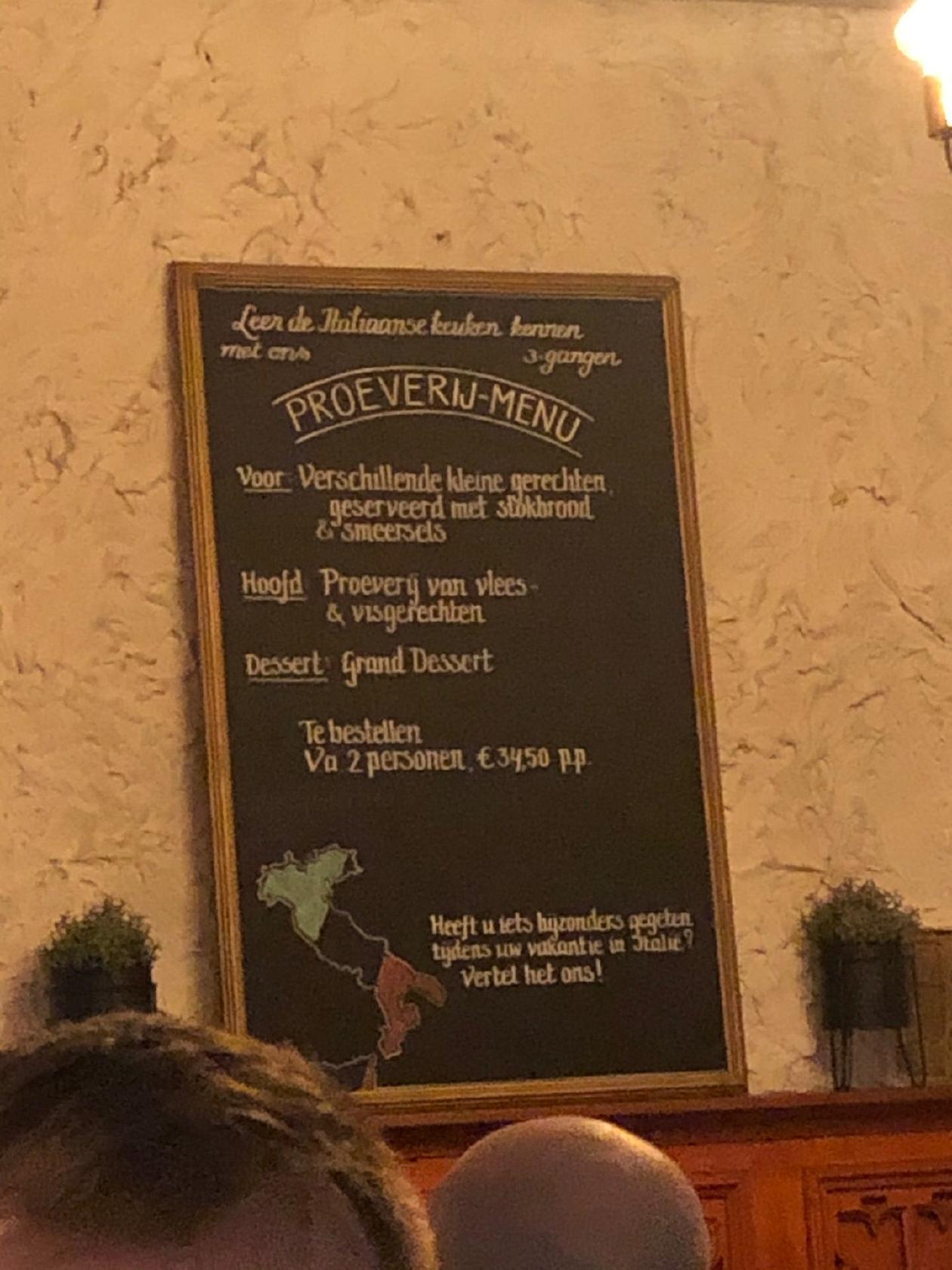 Menu at Ristorante Pappagallo, Spijkenisse
