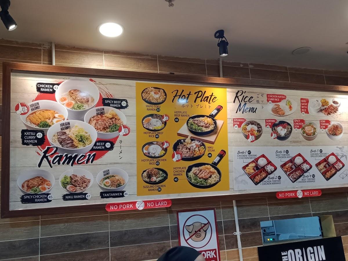 Menu at Hajime Ramen restaurant, Surabaya