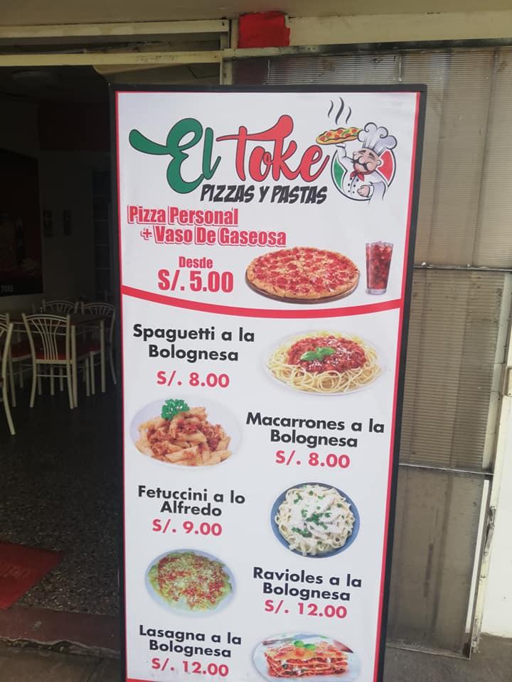 Menu at Pizzeria El Toke, Comas