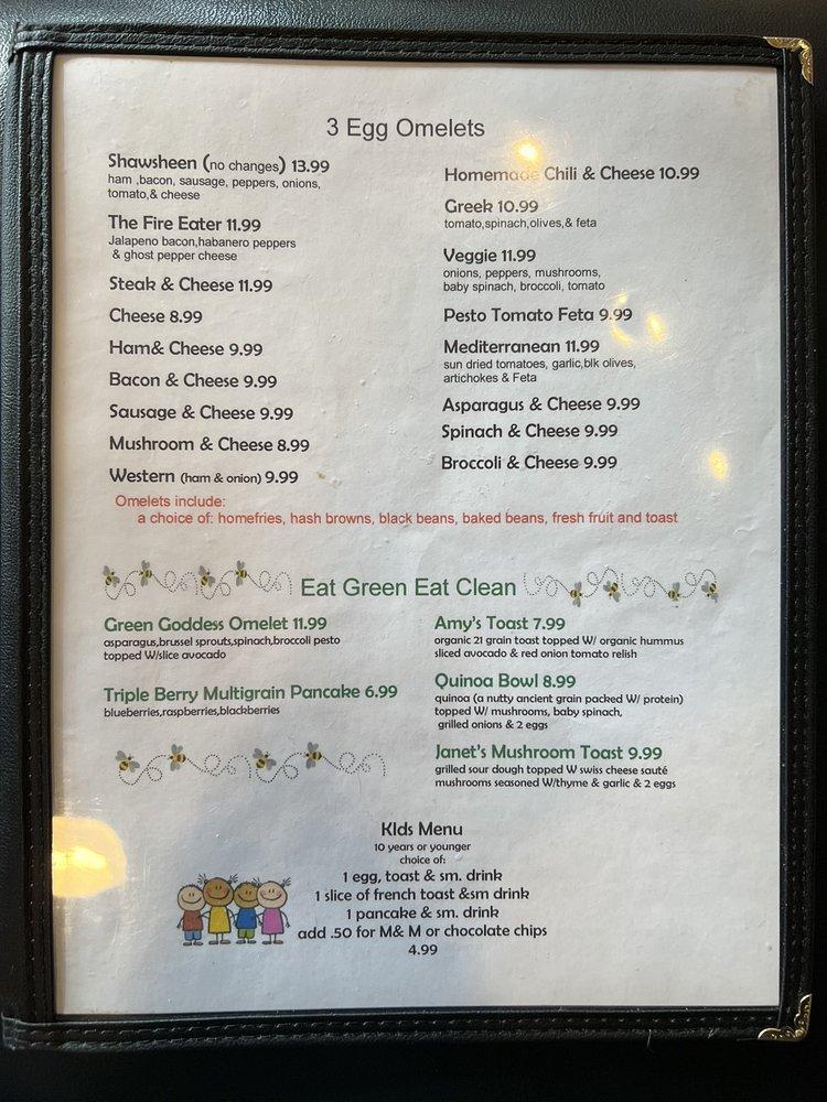 Menu at Shawsheen Luncheonette restaurant, Andover