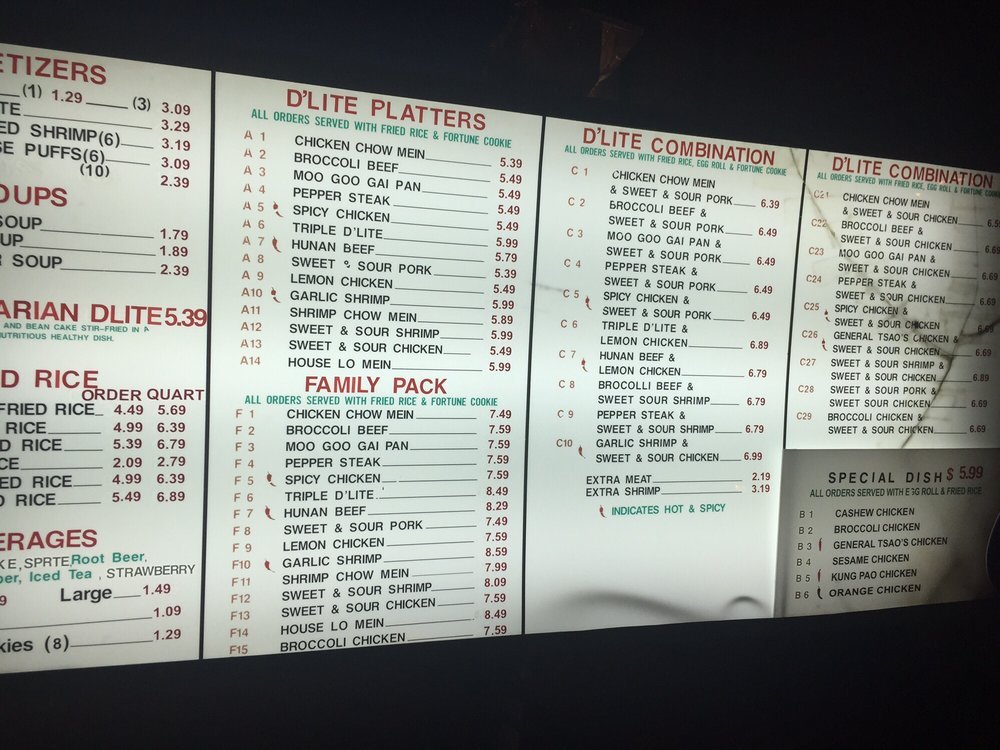 Menu at Wok D'Lite restaurant, Pearland, E Broadway St