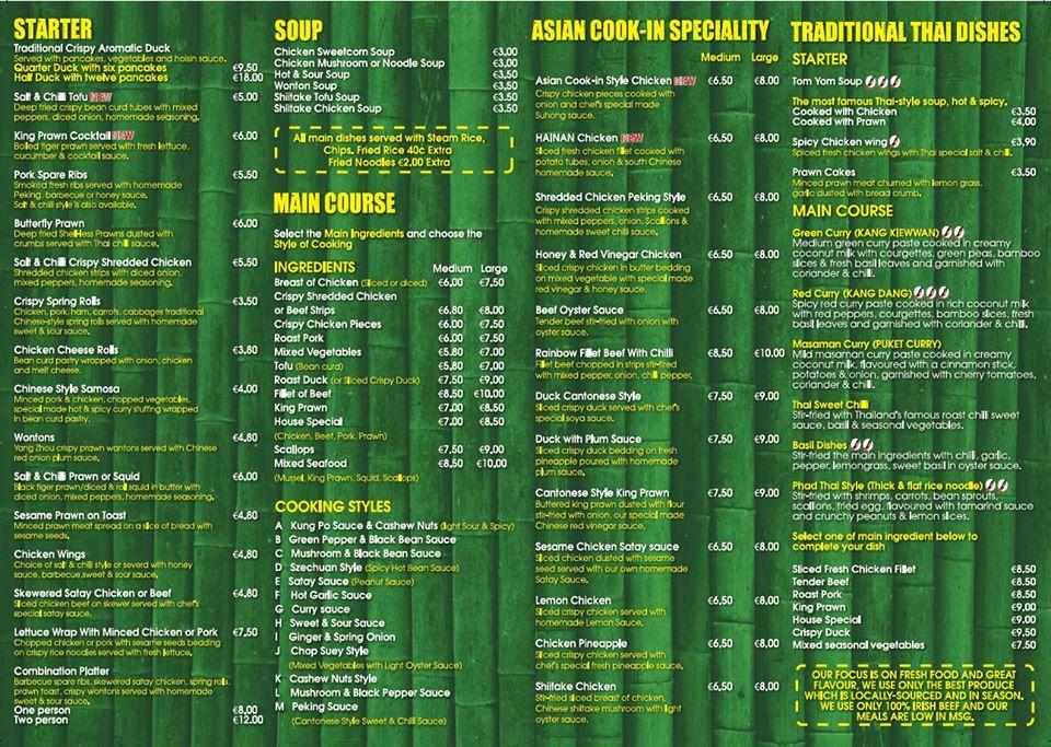 Menu at Asian Cook-in Restaurant & Takeaway, Drogheda