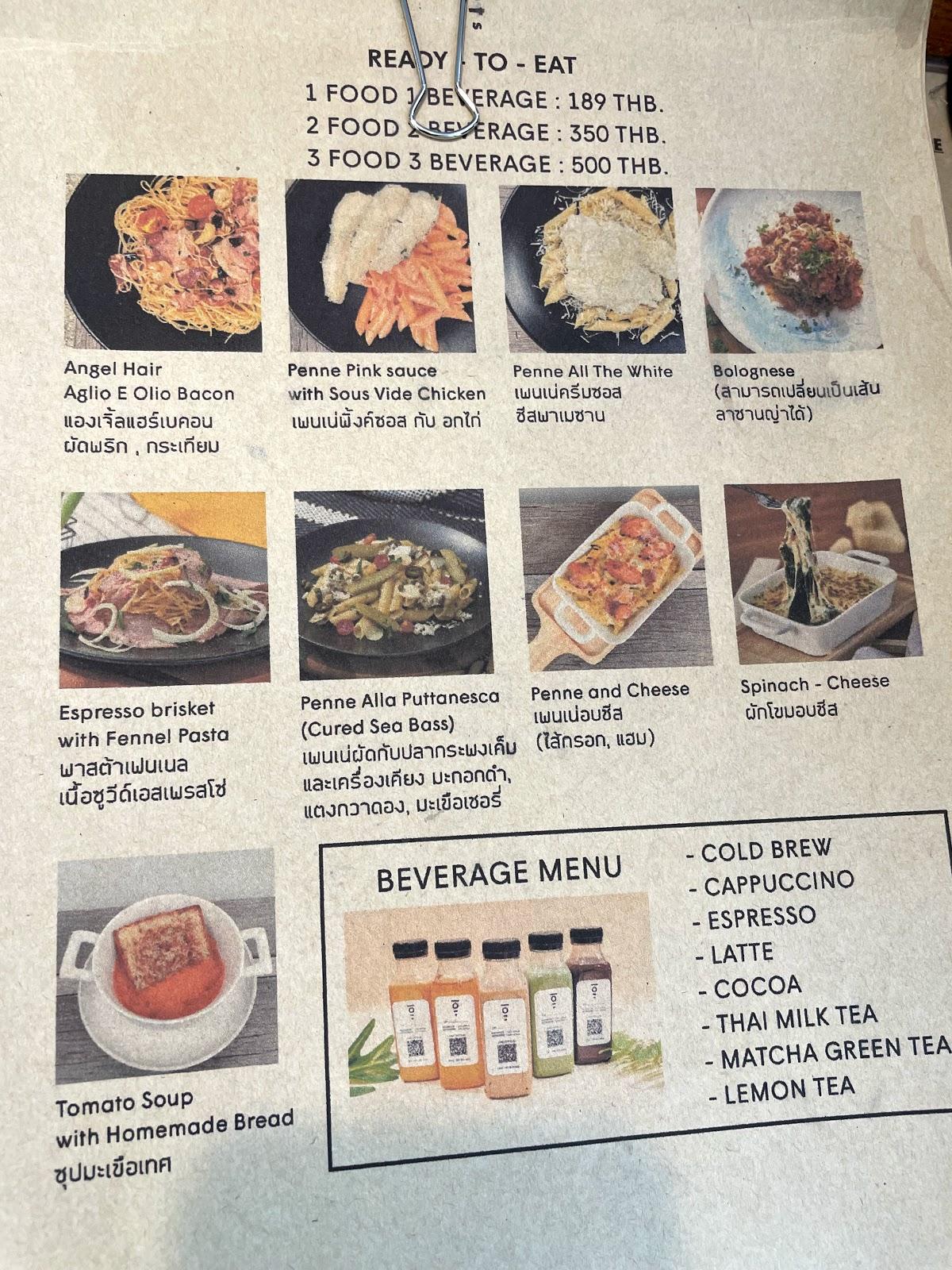 Menu at Lots.Sathon cafe, Bangkok