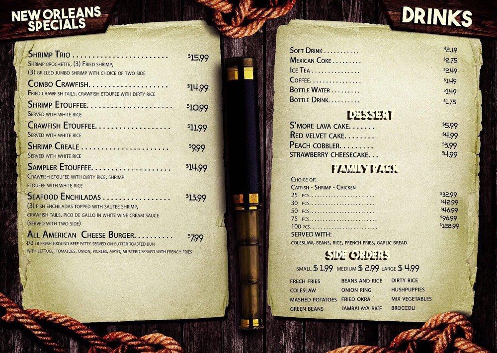Menu at New Orleans Seafood Kitchen restaurant, La Porte