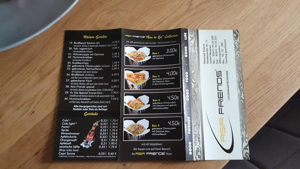 Menu at Asia Friends Fast Food, Neuwied