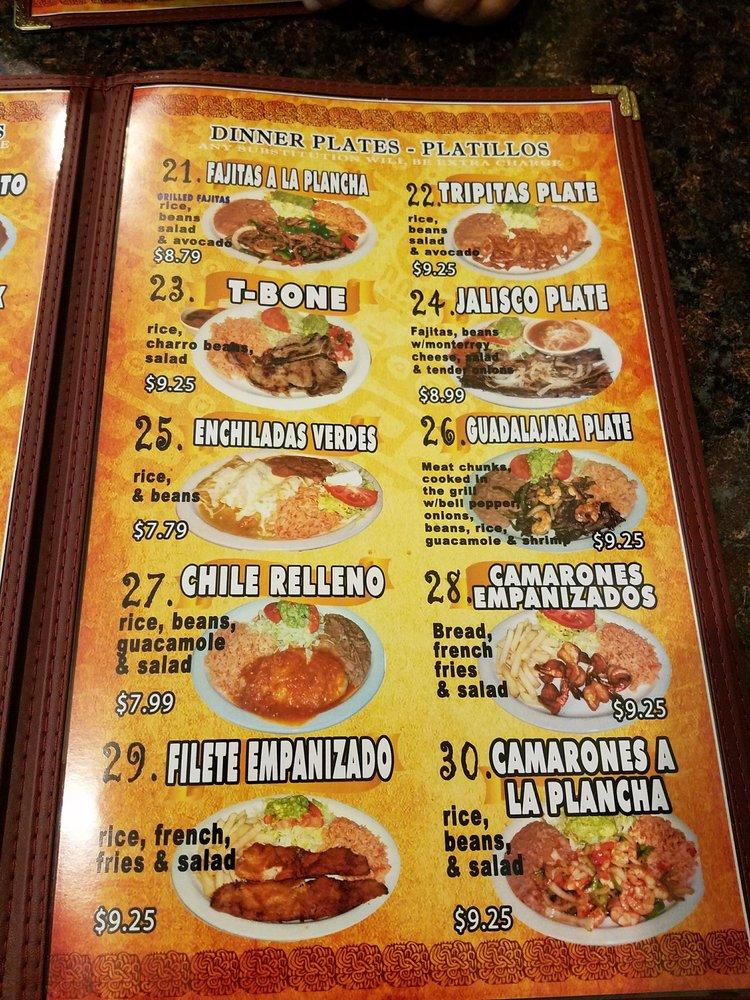Carta del restaurante Bandera Jalisco, San Antonio, Bandera Rd