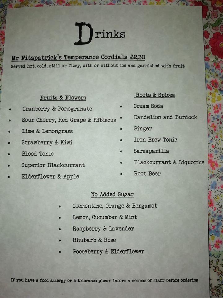 Menu at The Old Stables Vintage Tea Shop cafe, Chorley