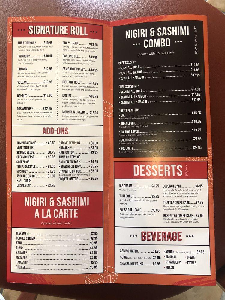 Menu at Rice and Roll restaurant, Pembroke Pines