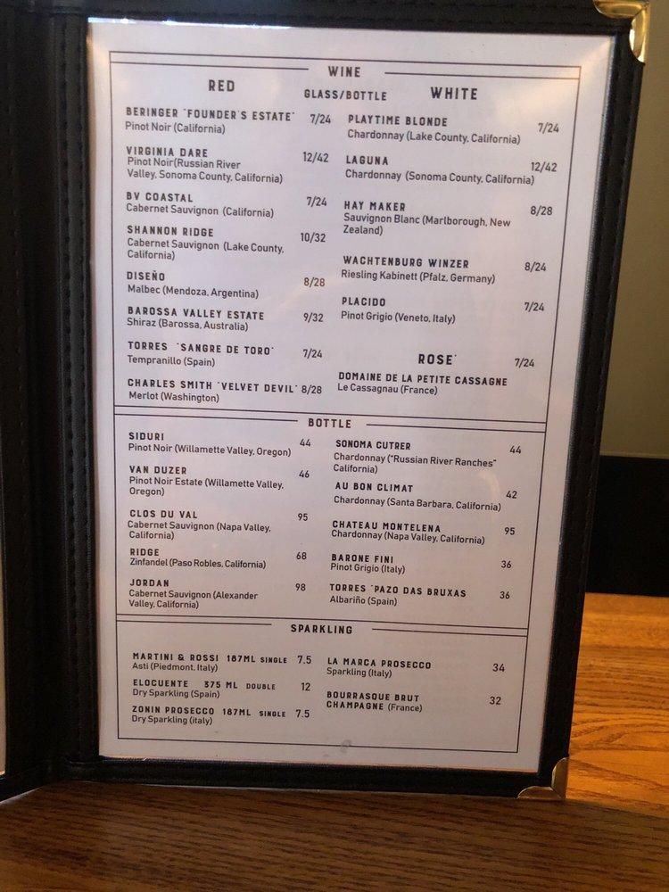 Menu at Frisco Barroom, Webster Groves