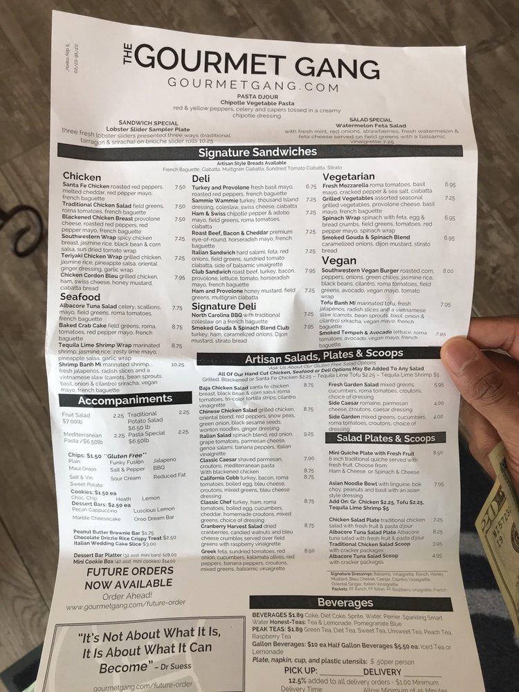 Menu at Gourmet Gang restaurant, Norfolk, 482 E Main St
