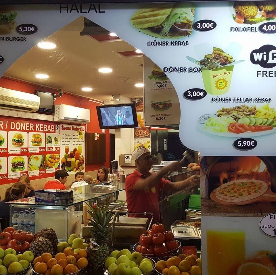 Menu at Pizza Alif Kebab pizzeria, Lisbon