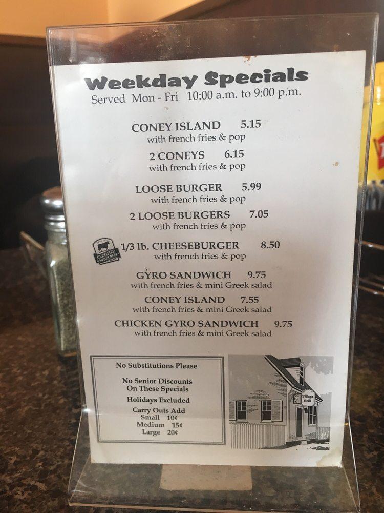Menu at Village Grill of Farmington Hills restaurant, Farmington Hills ...