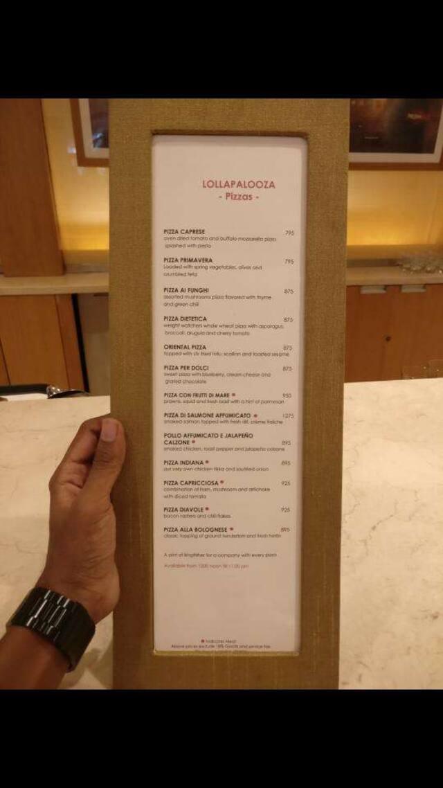 Menu at Cinnamon, Chennai, 1