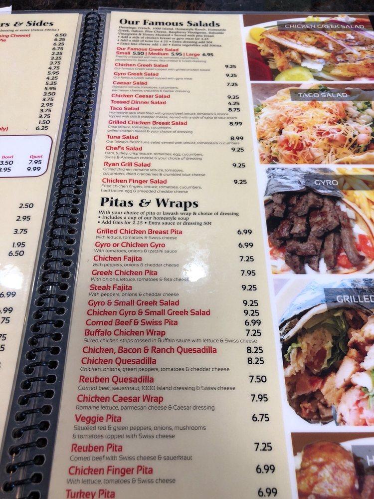 Menu at Ryan Grill/ Coney Island restaurant, Warren