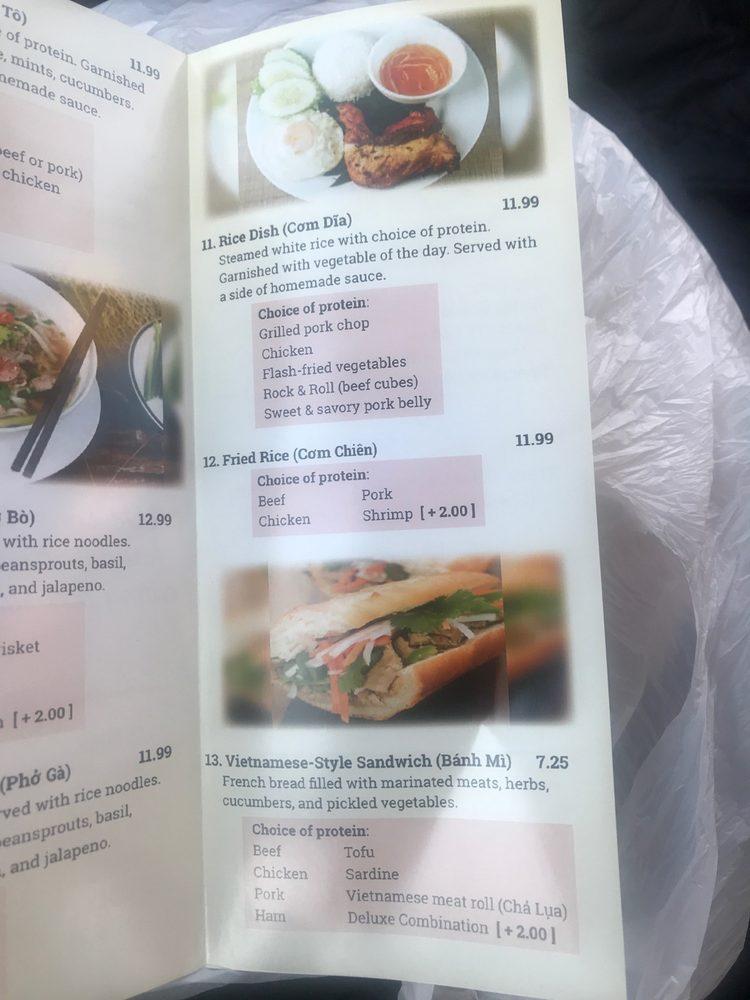 Menu at Pho Nam Bac restaurant, Highwood