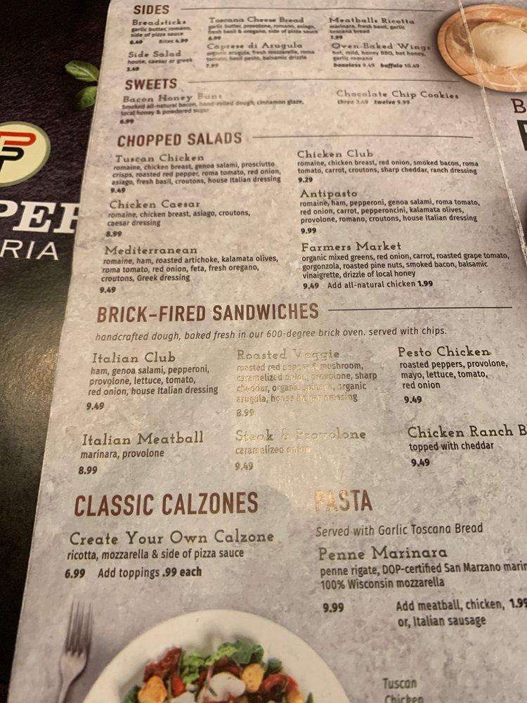 Menu at Flippers Pizzeria, Wildwood, Traverse Trl