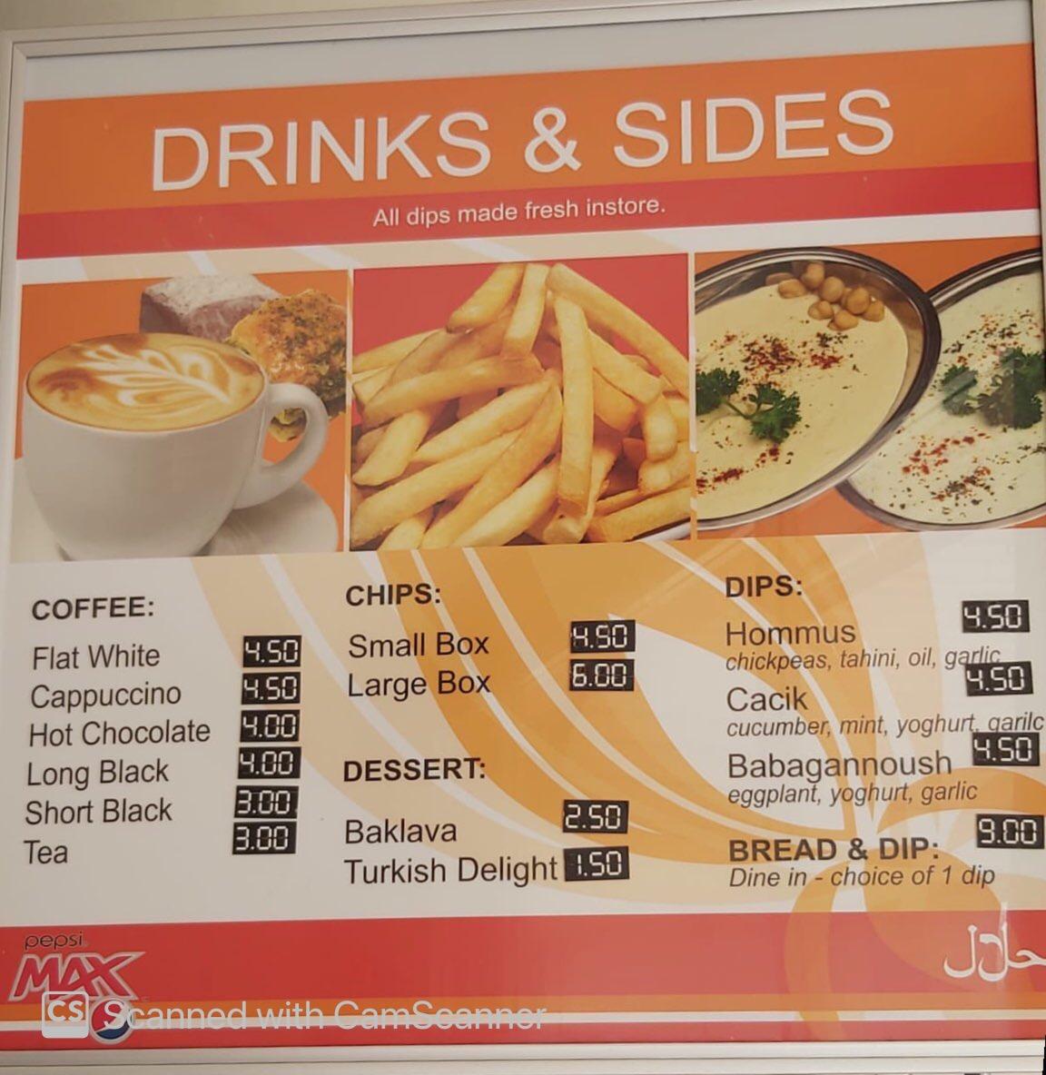 Menu at Istanbul Kitchen fast food, North Perth