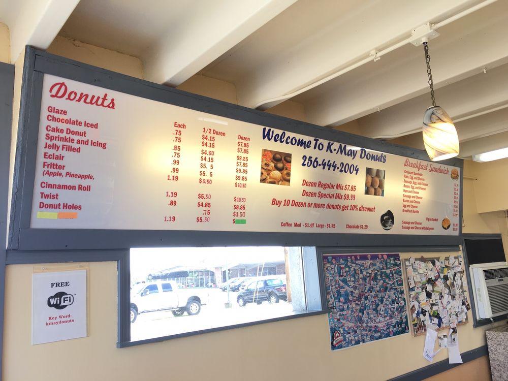 Menu at K May Donuts restaurant, Athens