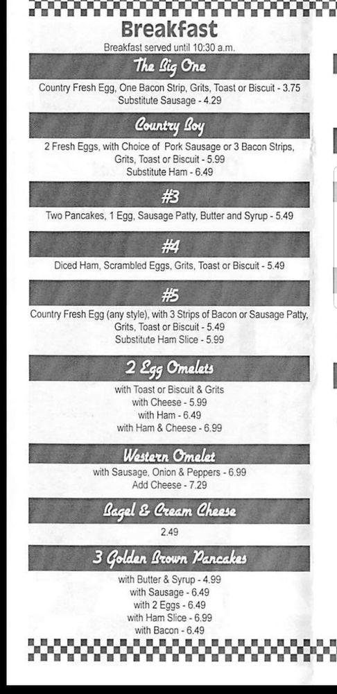 Menu at Sentry Grill restaurant, Alexandria