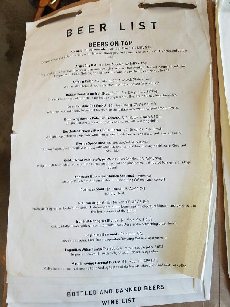 Menu at The Lakefront Tap Room Bar and Kitchen, Lake Arrowhead