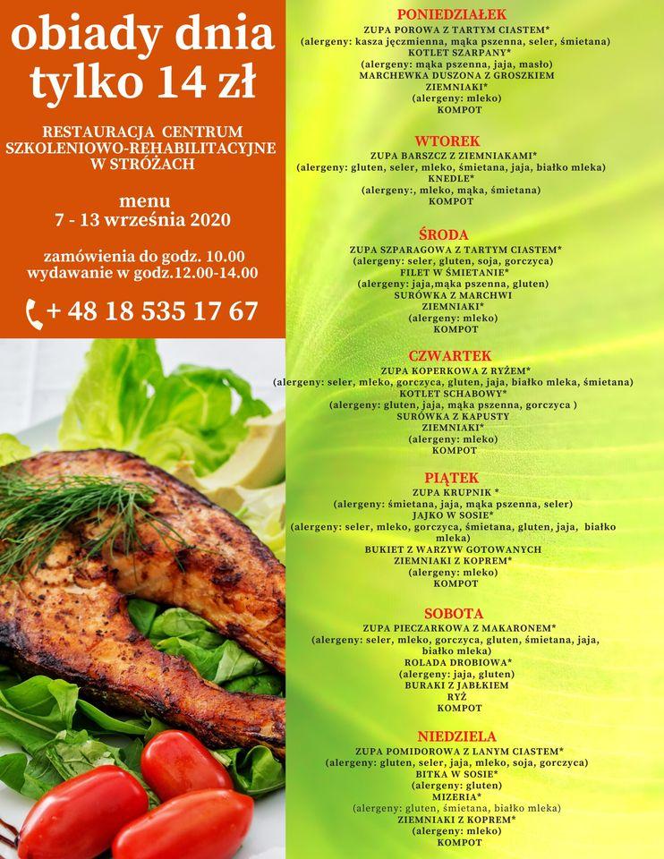 Menu at Restauracja Centrum Szkoleniowo - Rehabilitacyjne pub & bar, Stróże