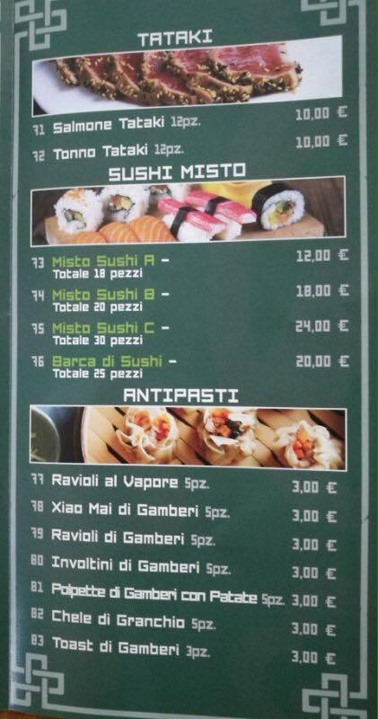 Menu at Sushi Mito restaurant, Arezzo