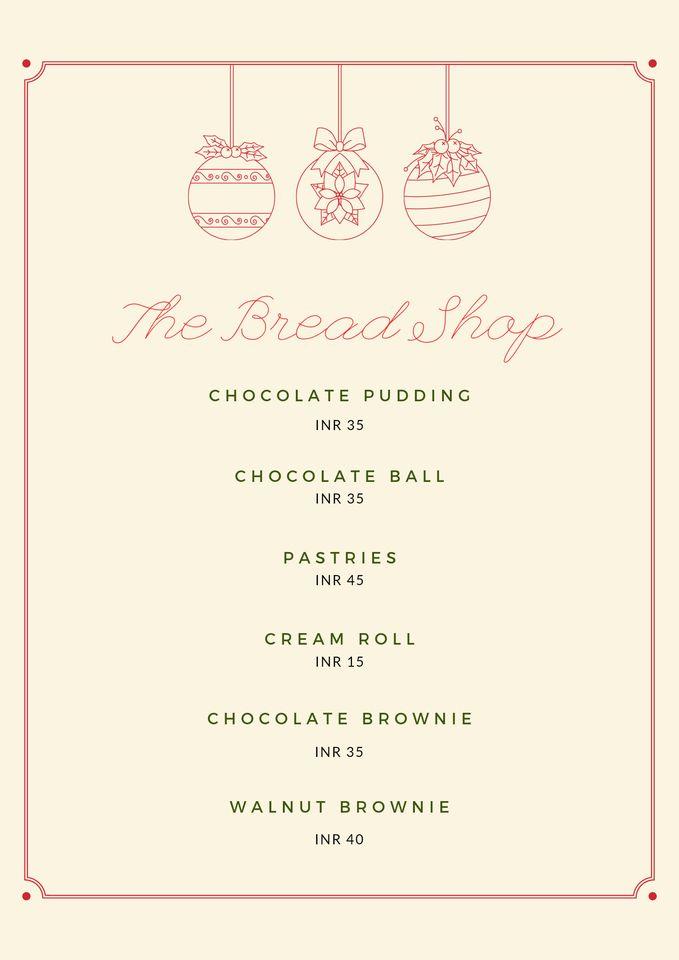Menu at The Bread Shop, Vadodara