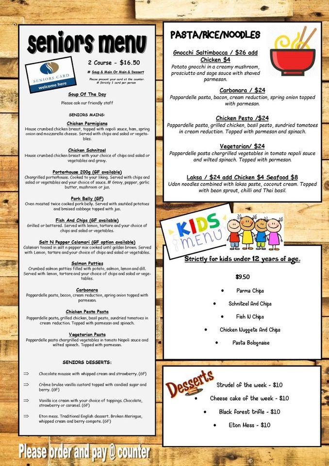 Menu at The Caledonian Hotel pub & bar, Wonthaggi