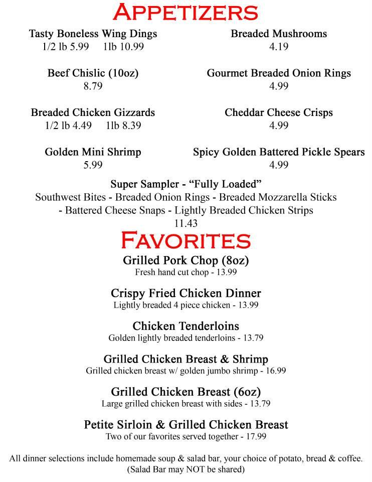 Menu at Monarch Steak House & Lounge restaurant, Renner