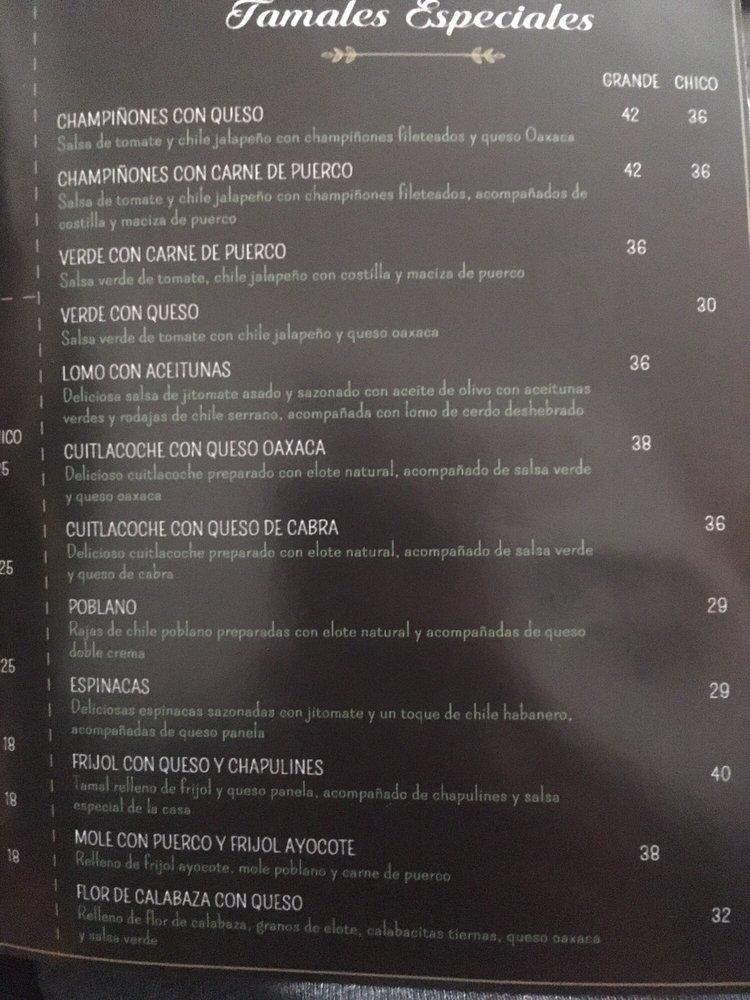 Menu at Tamales Doña Emi restaurant, Naucalpan, de
