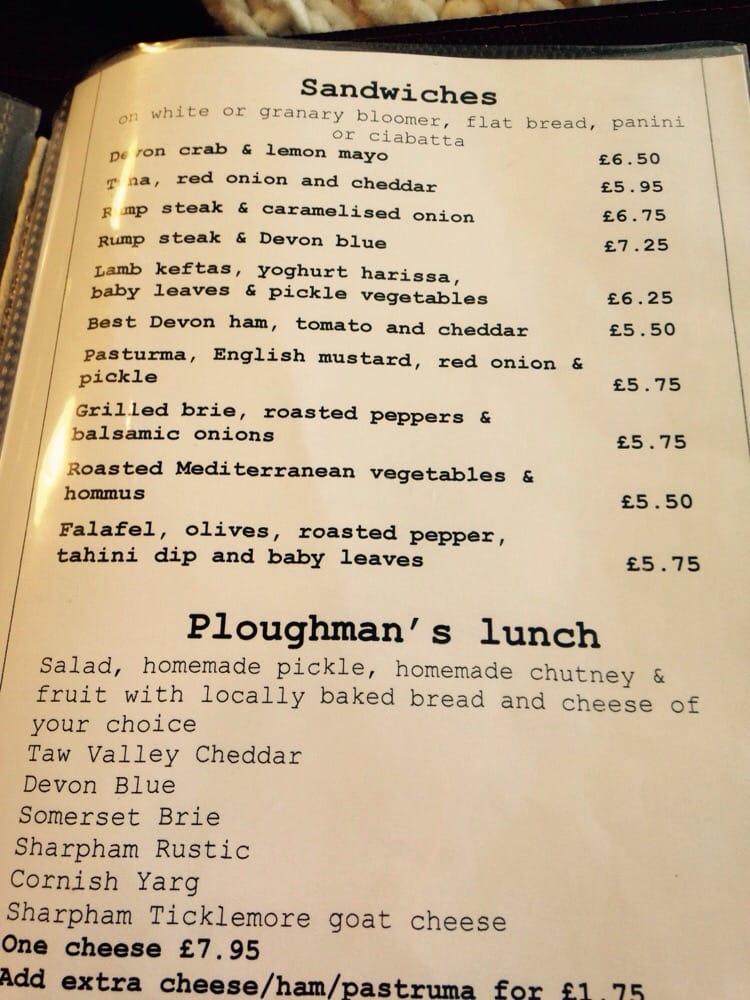 Menu at The Vanilla Pod restaurant, Lynton