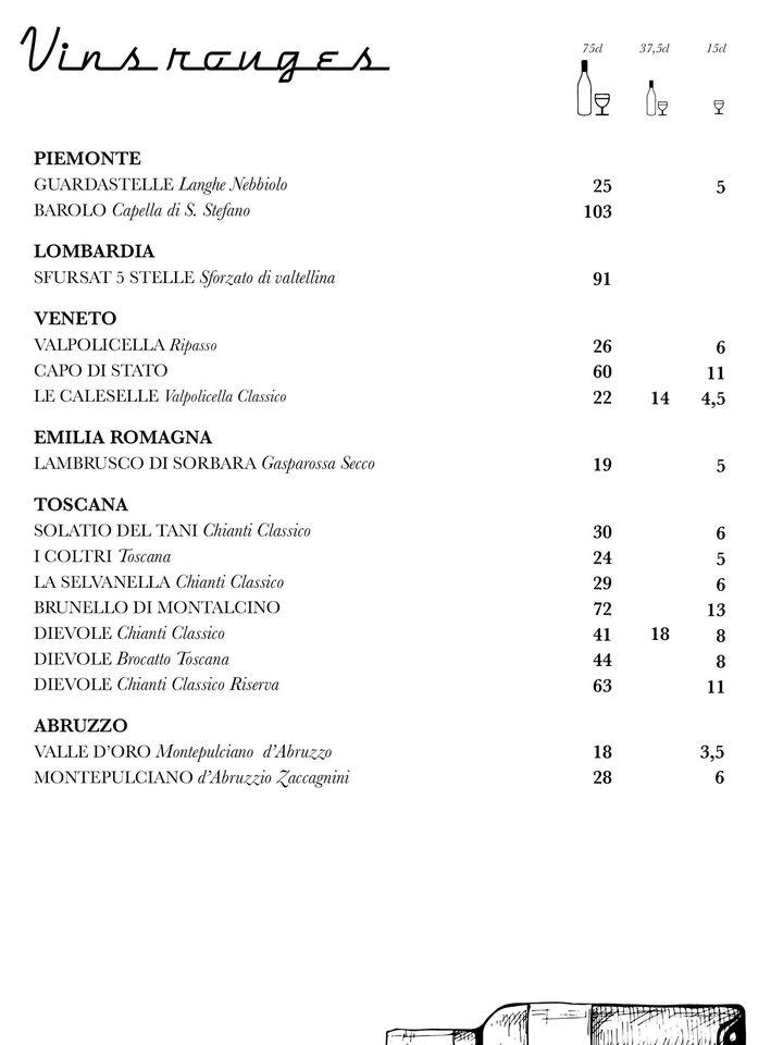 Menu au Cala Luna restaurant, Éragny, 291 Av. Roger Guichard