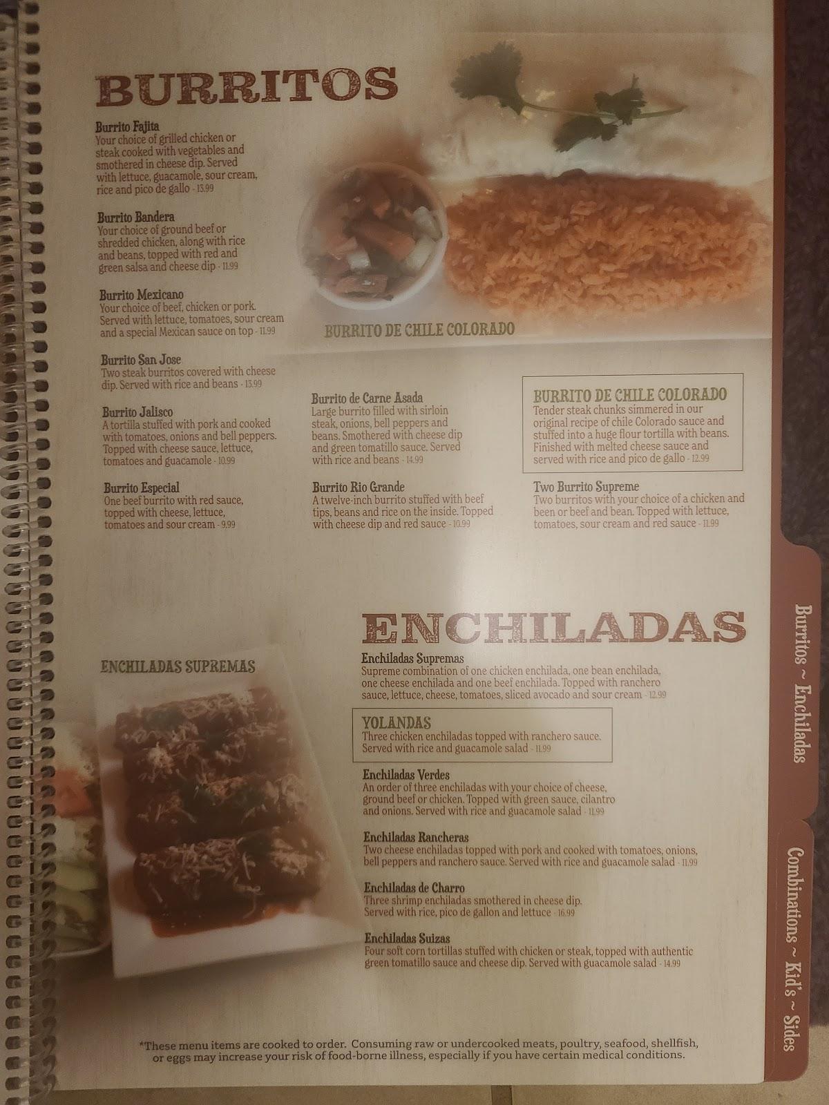 Menu at Charro Mexican Restaurant and Bar, Decatur
