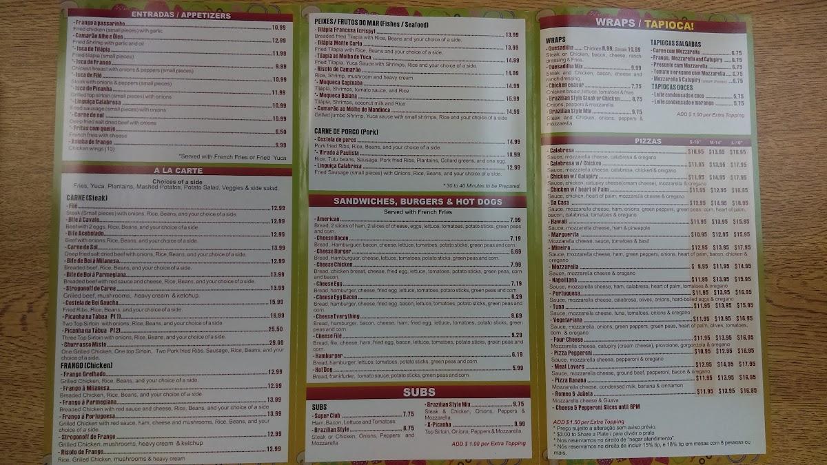 Menu at Pizza Express pizzeria, Deerfield Beach