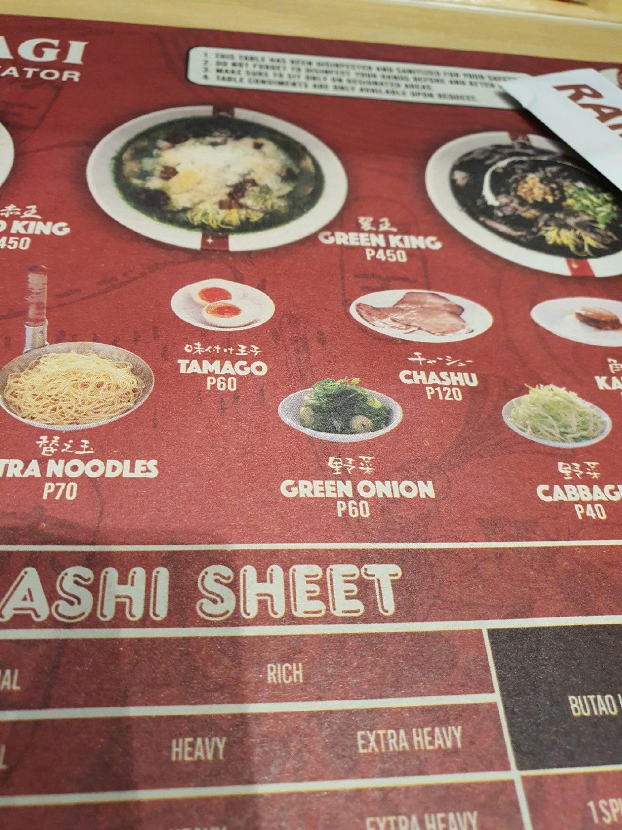 Menu at Ramen Nagi + Tendon Akimitsu restaurant, Pasig, Ground Floor ...