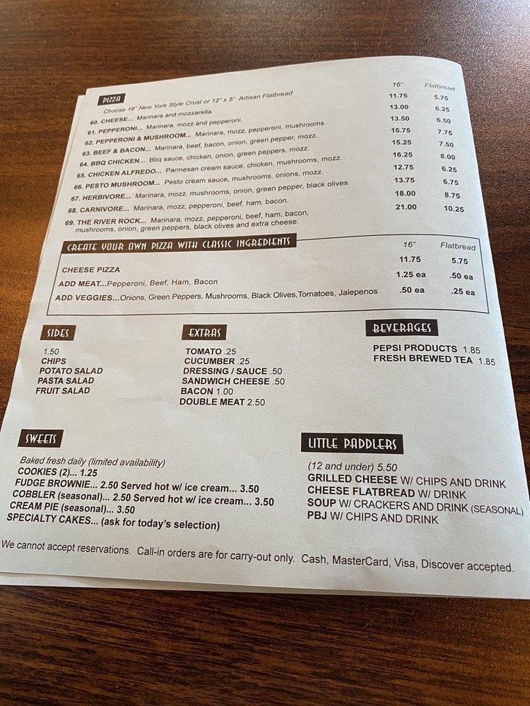 Menu at River Rock Cafe, Danbury