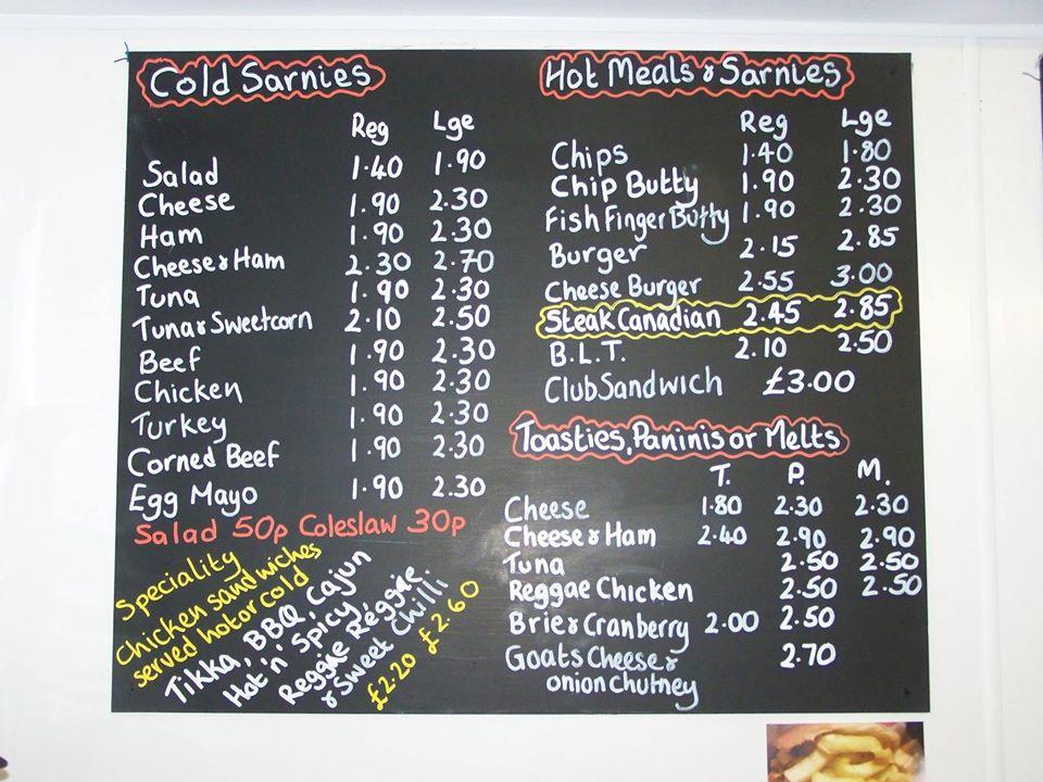 Menu at Station Road Sandwiches, Sheffield