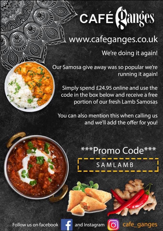Menu at Cafe Ganges, Lewes